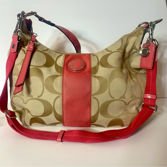 Coach | Bags | Euc Vintage Coach Berry Pink Khaki In Signature Coach ...